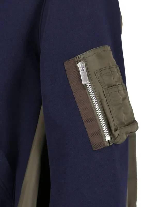 Sacai Contrast Panel Zip Hoodie