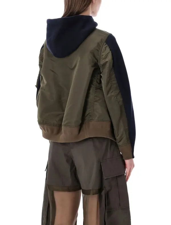Sacai Contrast Panel Zip Hoodie