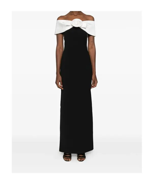 SELF-PORTRAIT Crepe Flower Maxi Dress