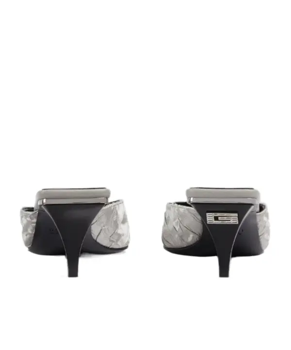 Gucci Metallic Mules - Metallic Silver