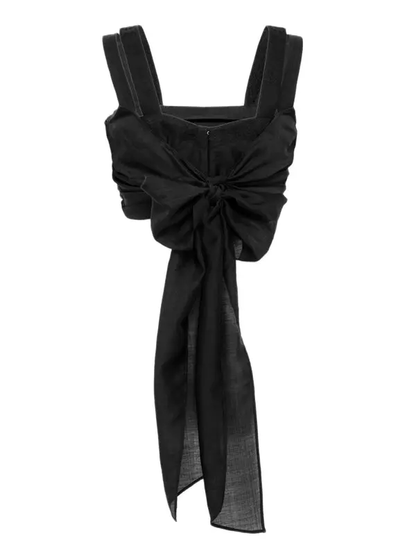 BLUGIRL Sweetheart-neck Cropped Top With Lace Details - Black
