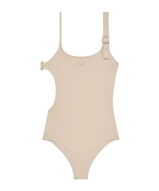 COURREGES Buckle Cut-out One-piece Swimsuit - Sahara