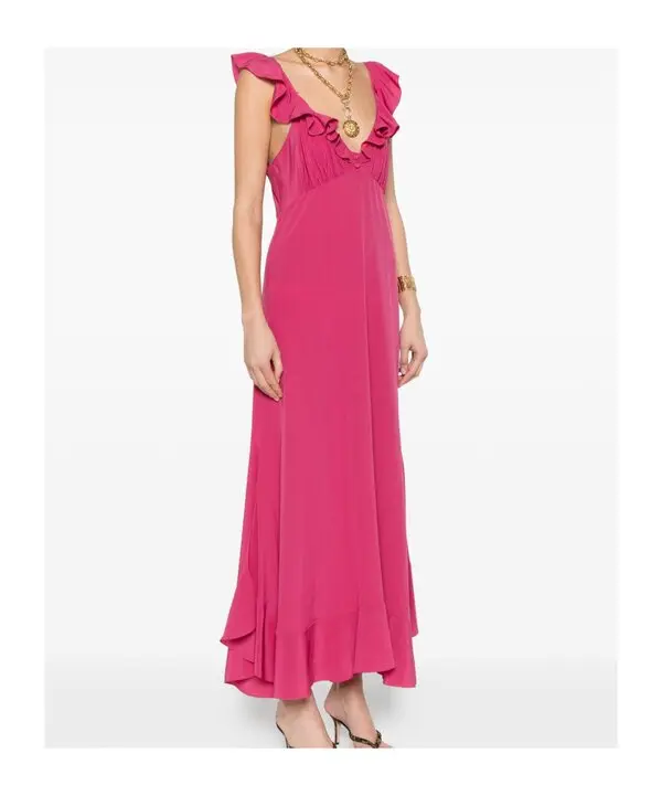 Chloé Sleeveless Ruffled Maxi Dress - Pink