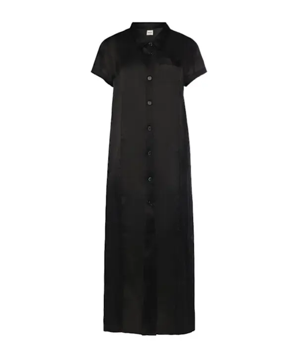 Khaite Effy Silk Blend Organza Long Dress - Black