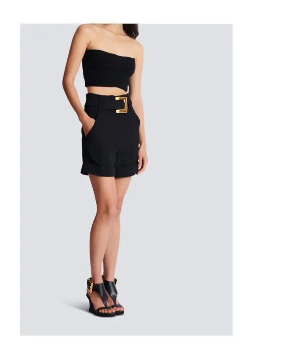 Balmain Tube-knit Bra Top With Zipper Detail