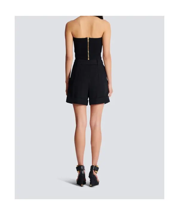 Balmain Tube-knit Bra Top With Zipper Detail