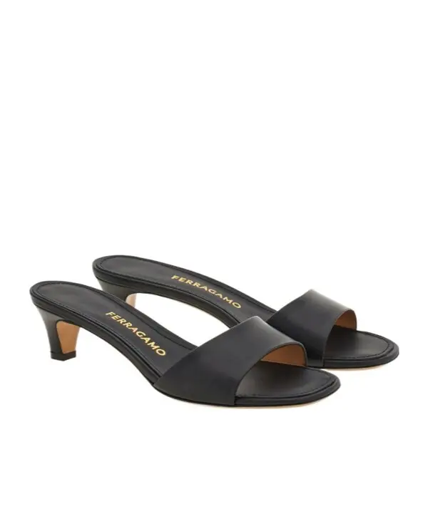 FERRAGAMO Low Heeled Mule - Black