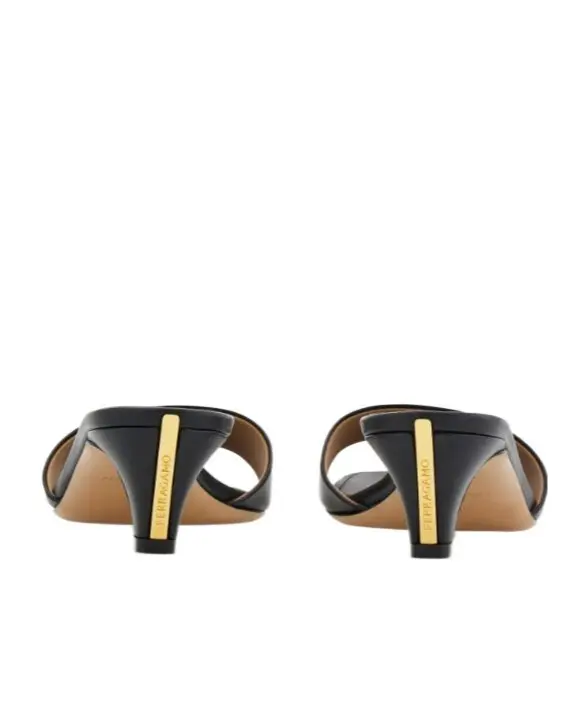 FERRAGAMO Low Heeled Mule - Black