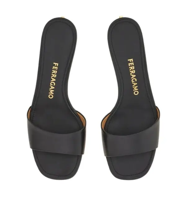 FERRAGAMO Low Heeled Mule - Black
