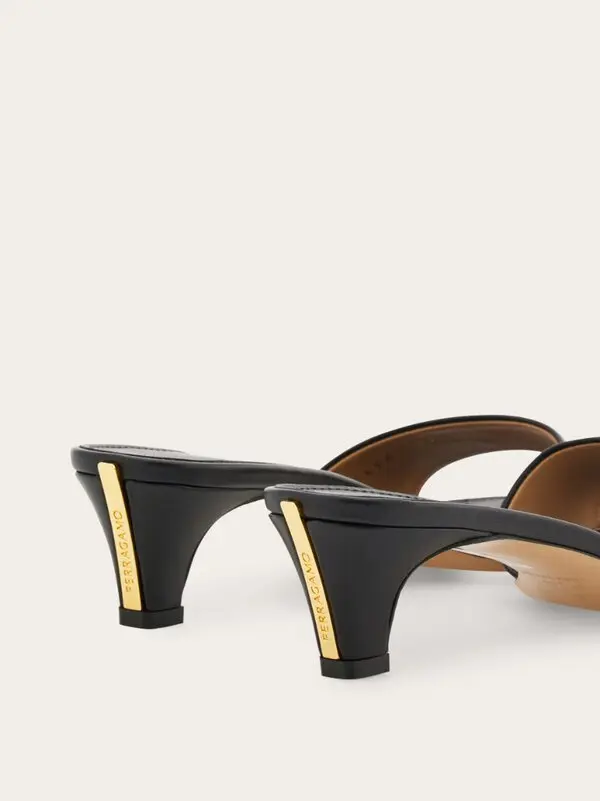 FERRAGAMO Low Heeled Mule - Black