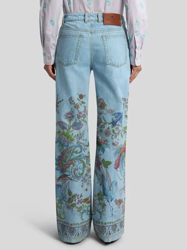 Etro Floral Print Flared Jeans