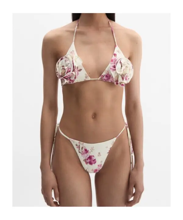 Magda Butrym Floral String Tie Bikini Bottoms - Cream