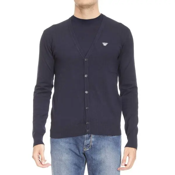 Emporio Armani V-neck Knitted Cardigan - Black