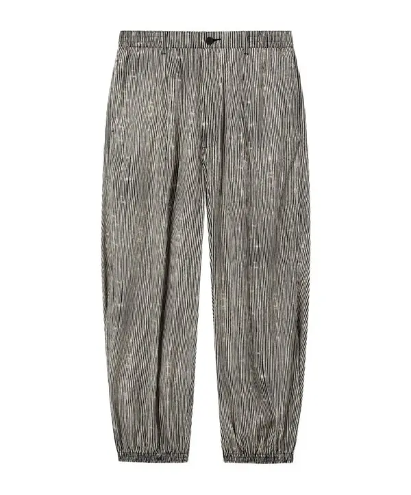 Emporio Armani Striped Elastic-cuff Pants - Beige