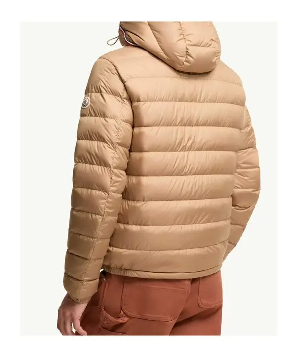 Moncler Logo Patch Zip-up Hooded Jacket - Beige