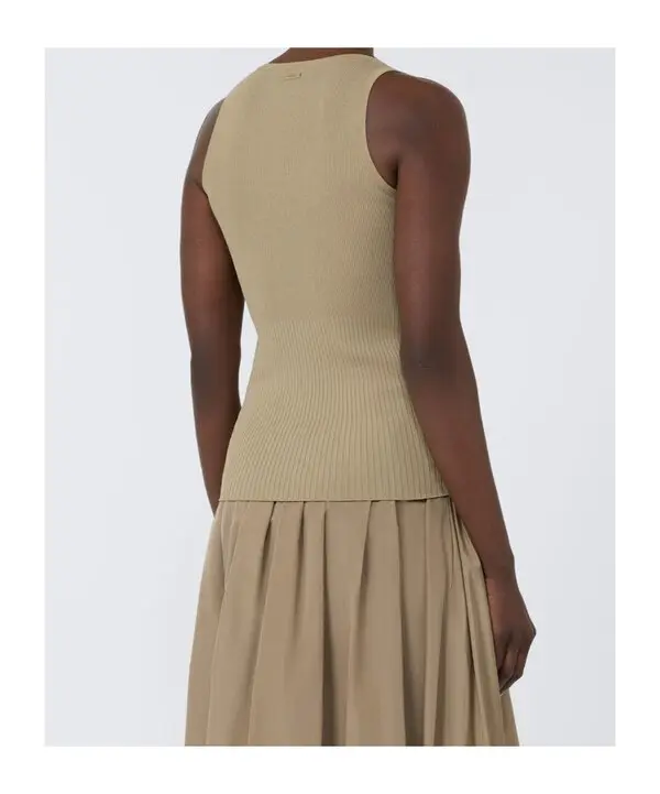 Max Mara Ribbed Knit Tank Top - Khaki