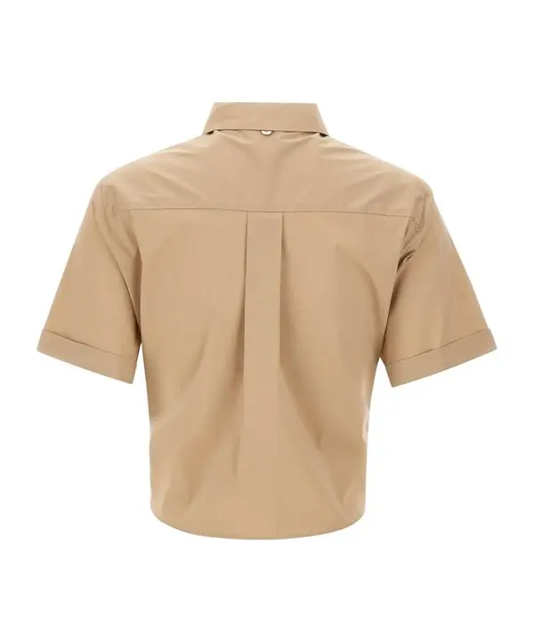 Liu Jo Knotted Cropped Shirt - Nude