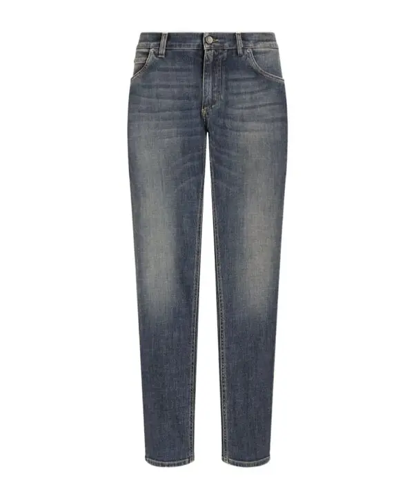 Dolce & Gabbana Logo Plaque Jeans - Blue