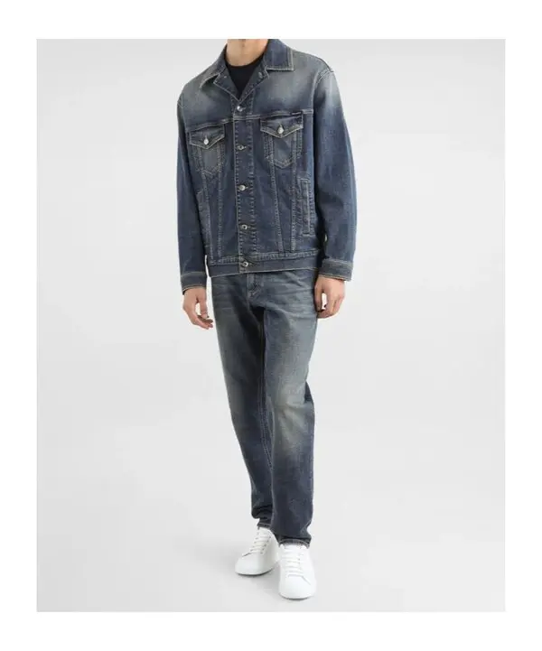 Dolce & Gabbana Logo Plaque Jeans - Blue