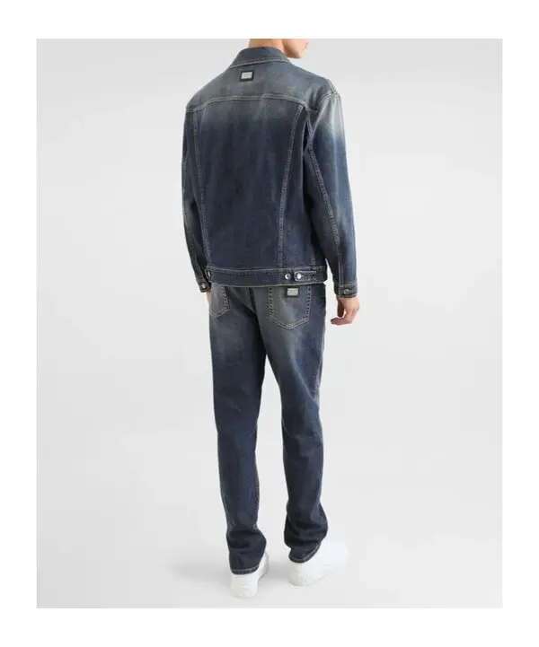 Dolce & Gabbana Logo Plaque Jeans - Blue