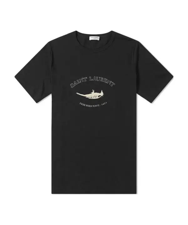 Saint Laurent Cotton Logo Printed T-shirt