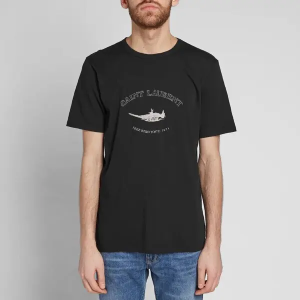 Saint Laurent Cotton Logo Printed T-shirt
