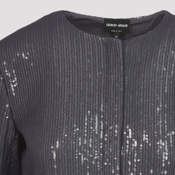 Giorgio Armani Embellished Long-sleeve Jacket - Black