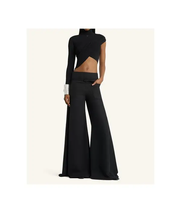 COURREGES Asymmetrical Twist Jersey Cropped Top