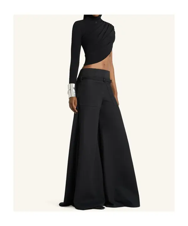 COURREGES Asymmetrical Twist Jersey Cropped Top