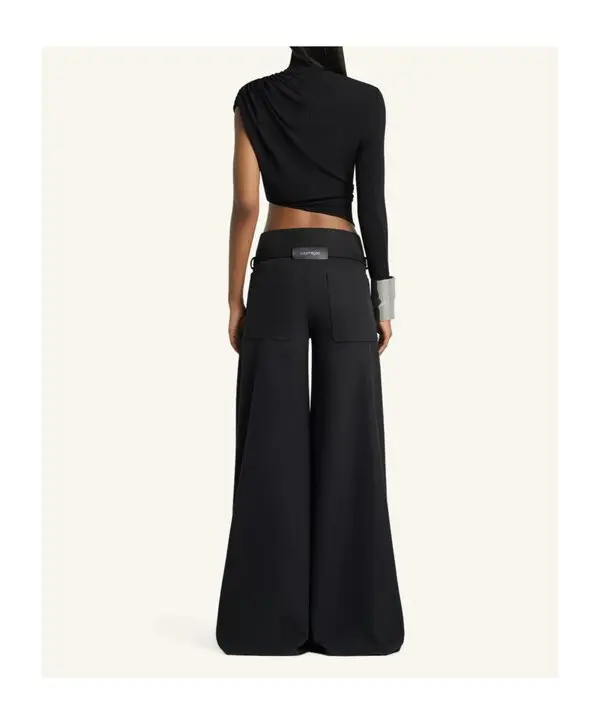 COURREGES Asymmetrical Twist Jersey Cropped Top