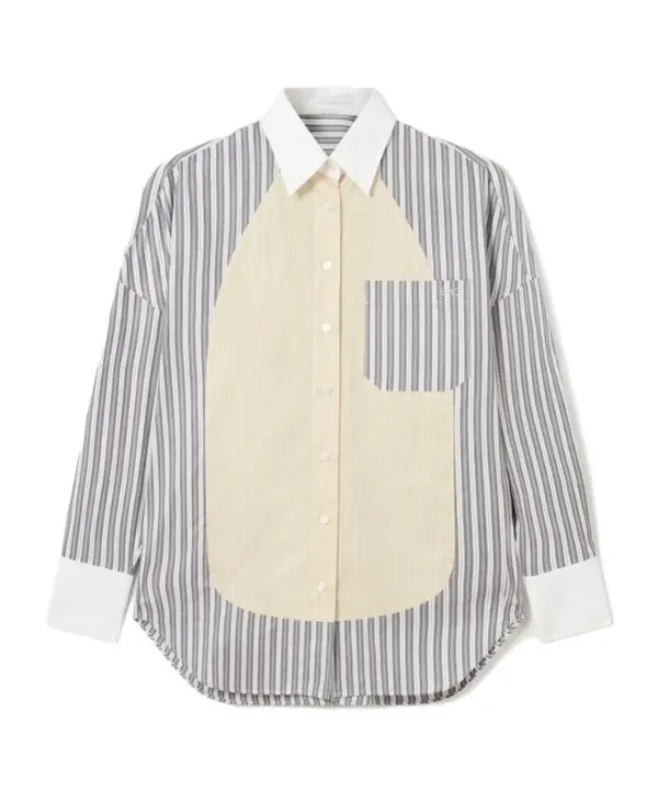 Stella McCartney Oversized Mixed Striped Shirt - Gray/white