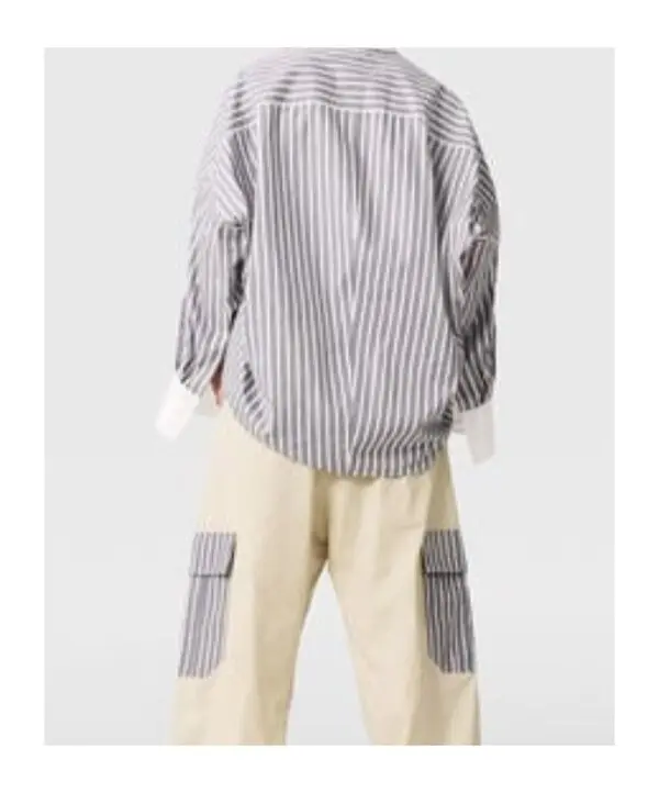 Stella McCartney Oversized Mixed Striped Shirt - Grey/white
