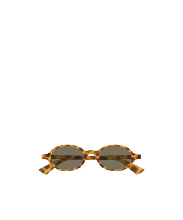 Bottega Veneta Tortoiseshell Oval Frame Sunglasses - Green