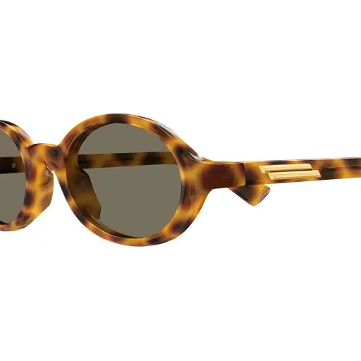 Bottega Veneta Tortoiseshell Oval Frame Sunglasses - Green