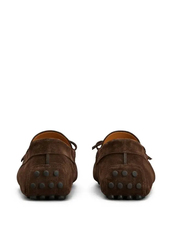 TOD'S Logo Detailed Lace-up Boat Shoes - Brown