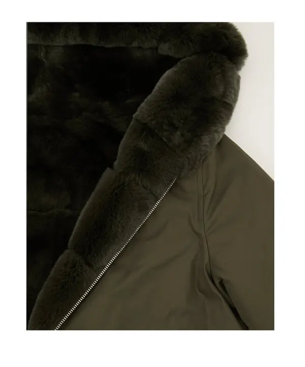 YVES SALOMON Reversible Hooded Jacket
