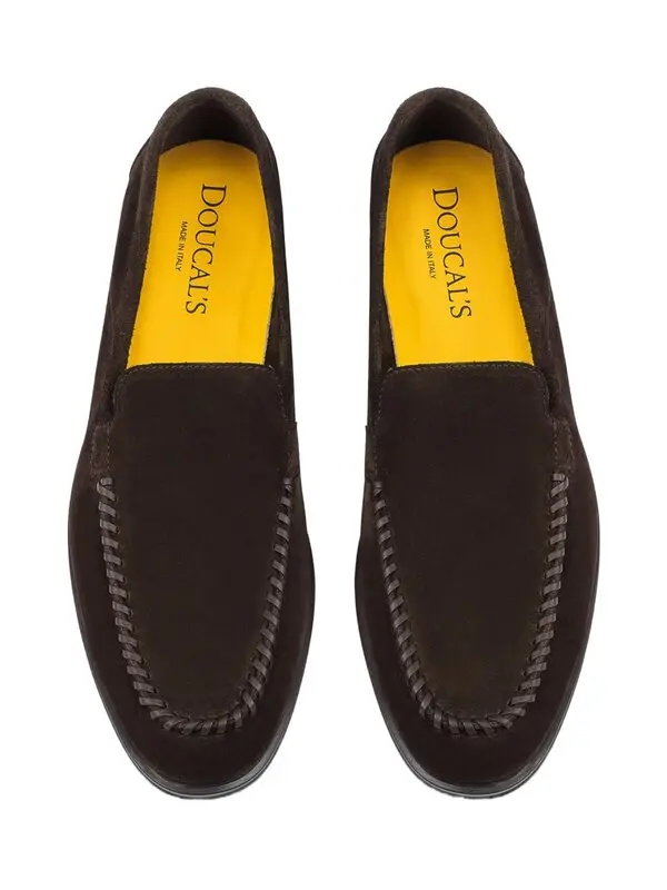 DOUCAL'S Earth Suede Loafers With Braided Detailing