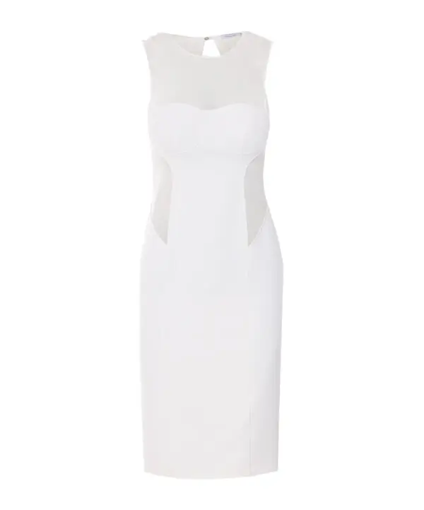 Patrizia Pepe Sheer Panel Bustier Dress - White