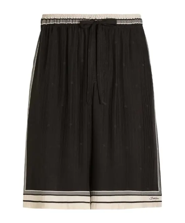 Dolce & Gabbana Striped Bermuda Shorts - Black