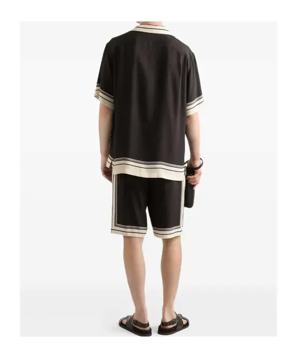 Dolce & Gabbana Striped Bermuda Shorts - Black