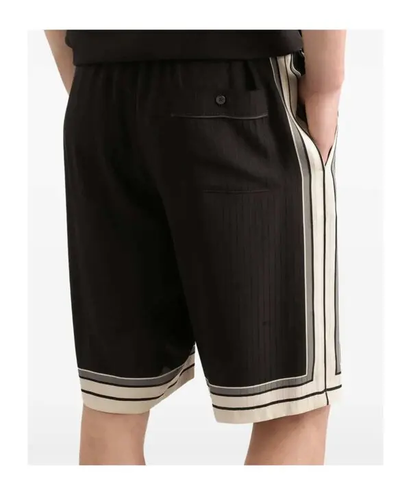 Dolce & Gabbana Striped Bermuda Shorts - Black
