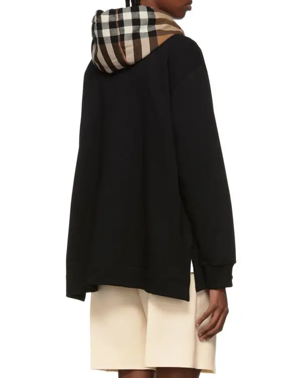 Burberry Checked Drawstring Hoodie