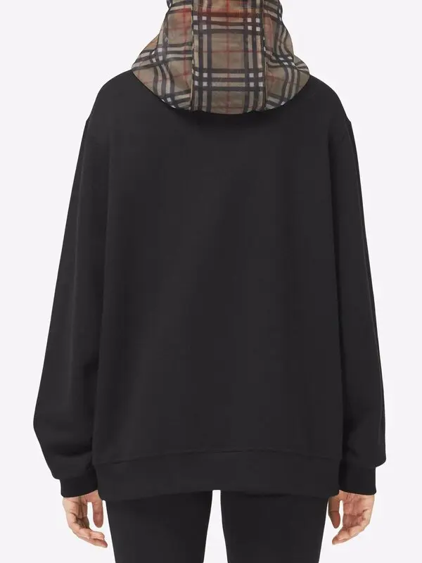 Burberry Checked Drawstring Hoodie