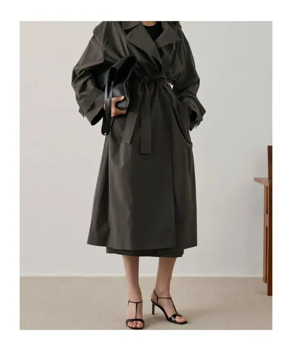 Soeur Double Breasted Trench Coat - Black