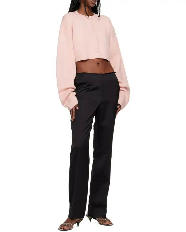TOTEME Buttoned Round-neck Cropped Cardigan - Black