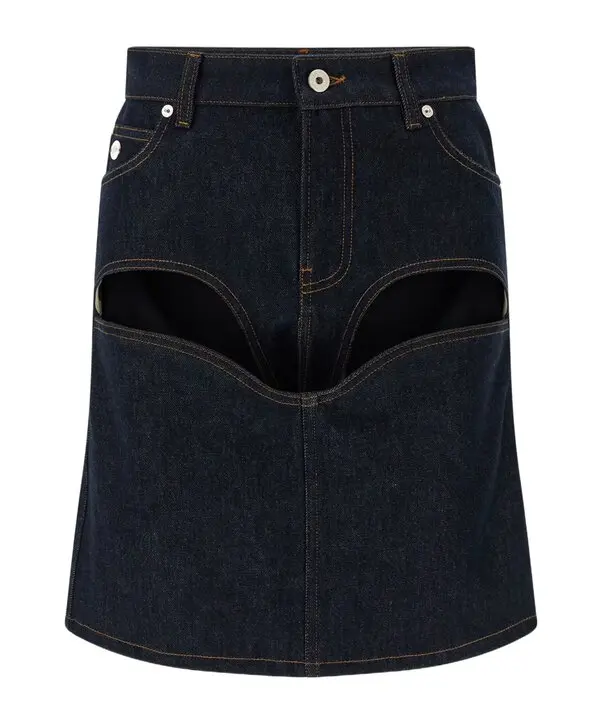 JEAN PAUL GAULTIER Denim Cutout Mini Skirt - Blue