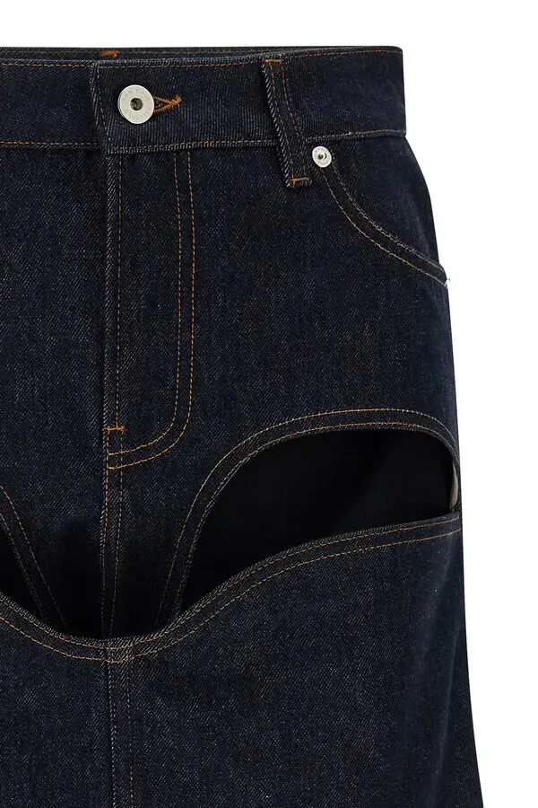 JEAN PAUL GAULTIER Denim Cutout Mini Skirt - Blue