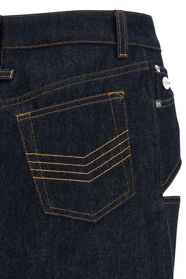 JEAN PAUL GAULTIER Denim Cutout Mini Skirt - Blue