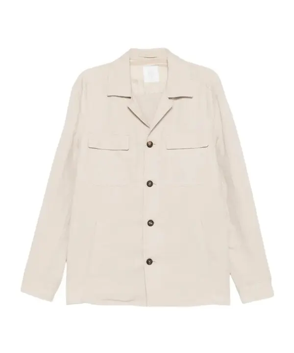 Eleventy Buttoned Chest-pocket Overshirt - Beige