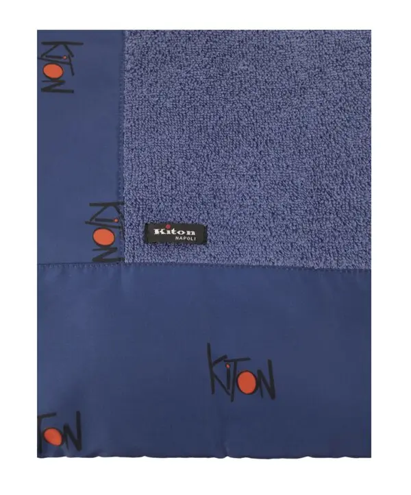 Kiton Beach Towel With Logo Detail - Blue